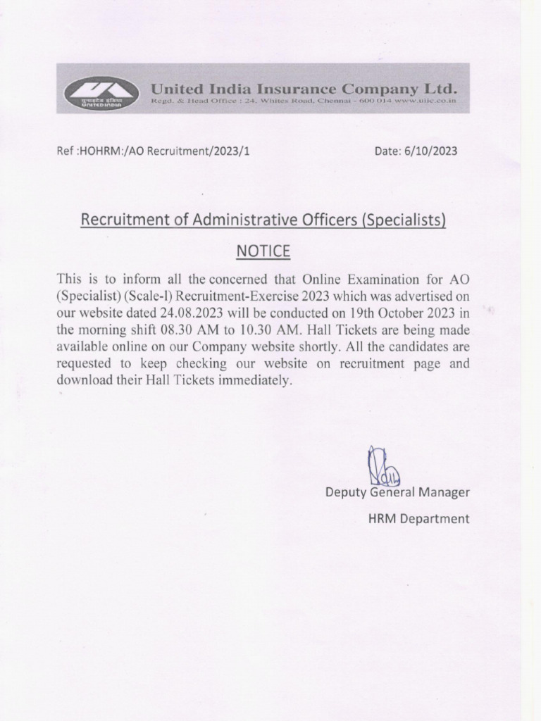 Exam Date - Notice | PDF