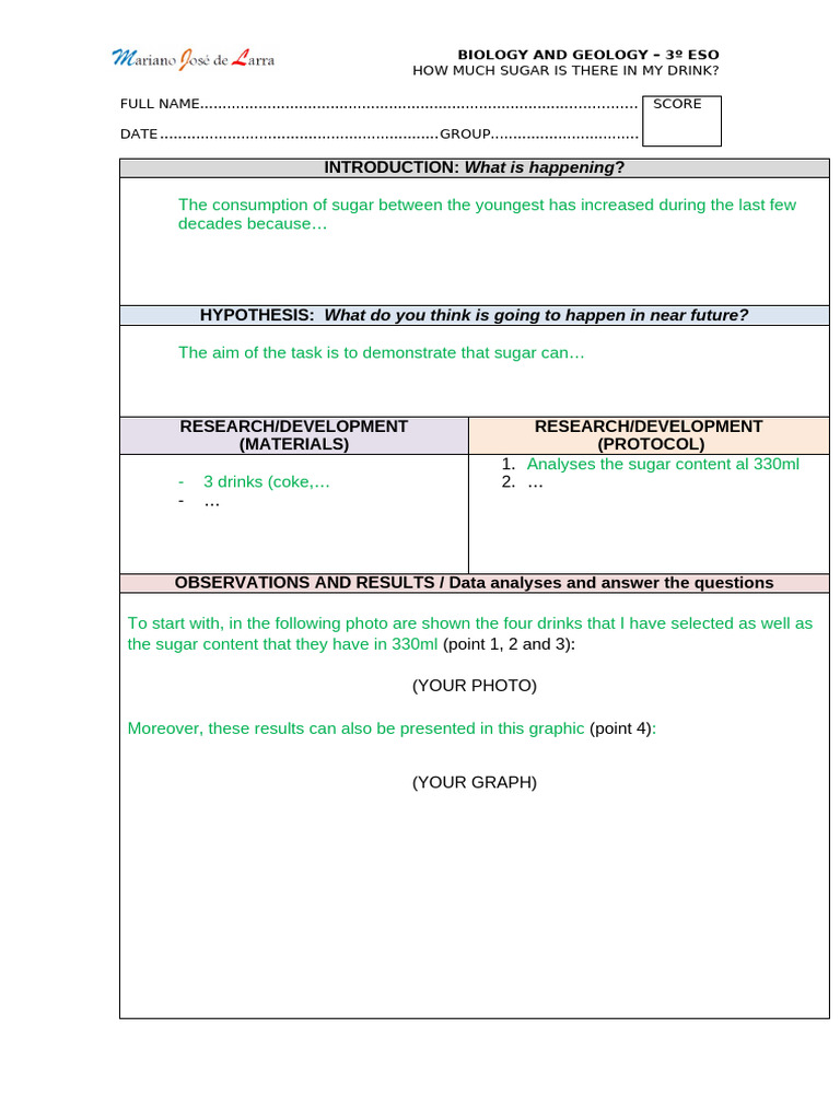 Sugar Content Analysis in Drinks | PDF