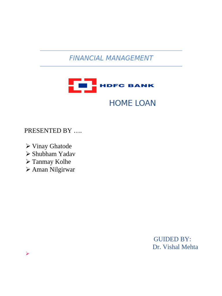HDFC Bank Home Loan | PDF | Mortgages | Loans