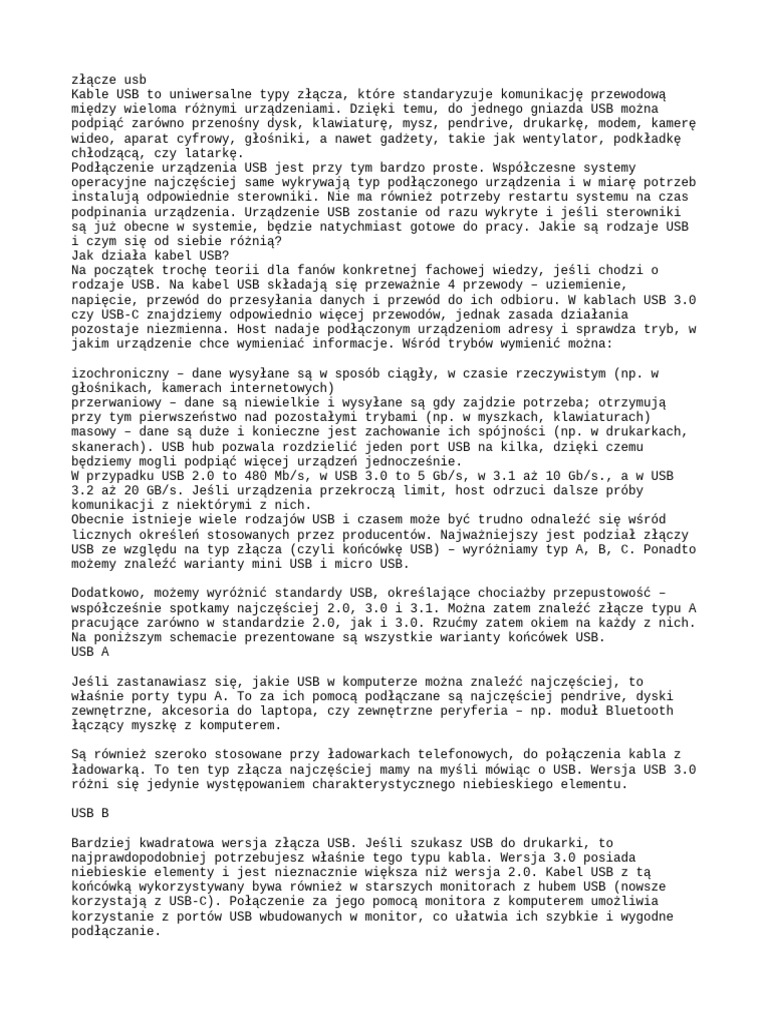 Usb Informacje | PDF