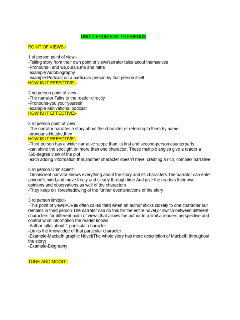 Understanding Narrative Perspectives | PDF | Narration | Cinematography