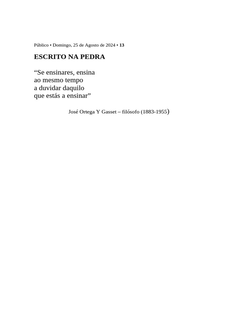 Reflexões de José Ortega y Gasset | PDF