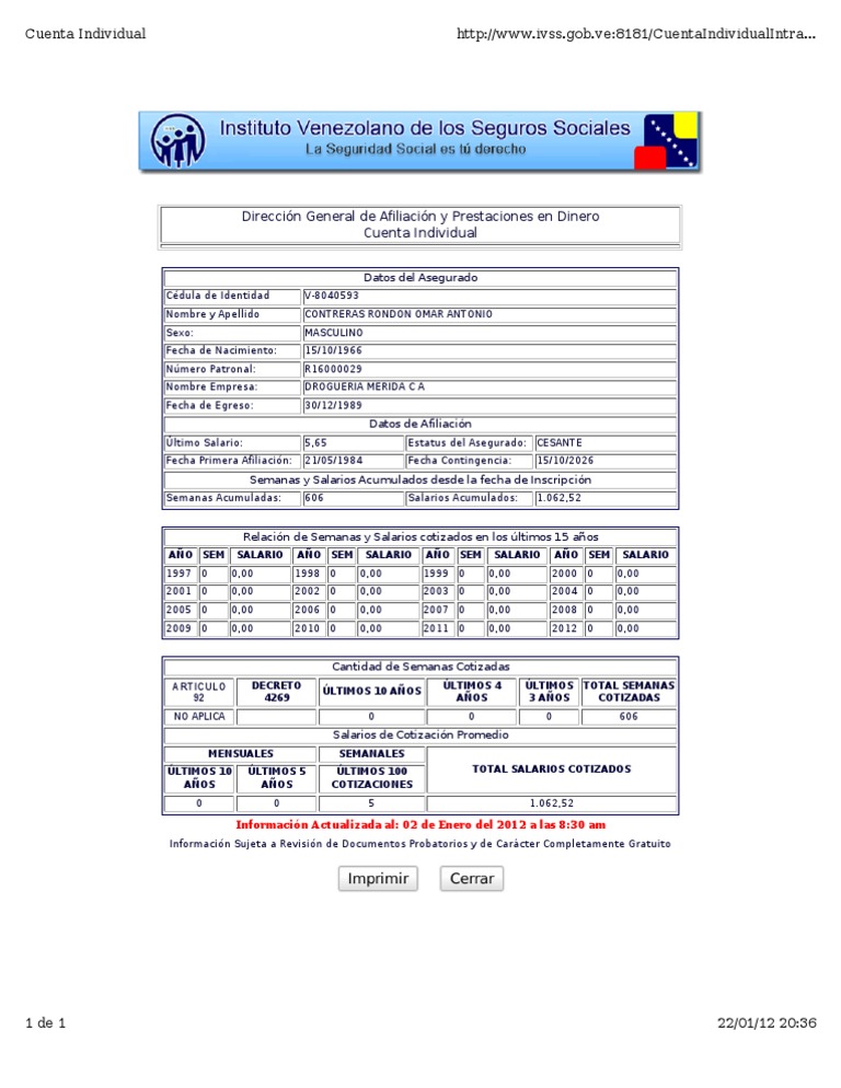 Cuenta Individual | PDF