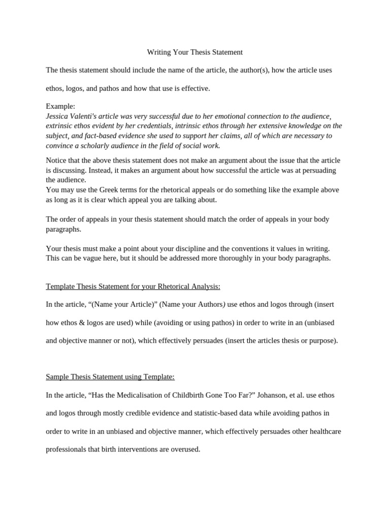 RA Thesis Statement | PDF