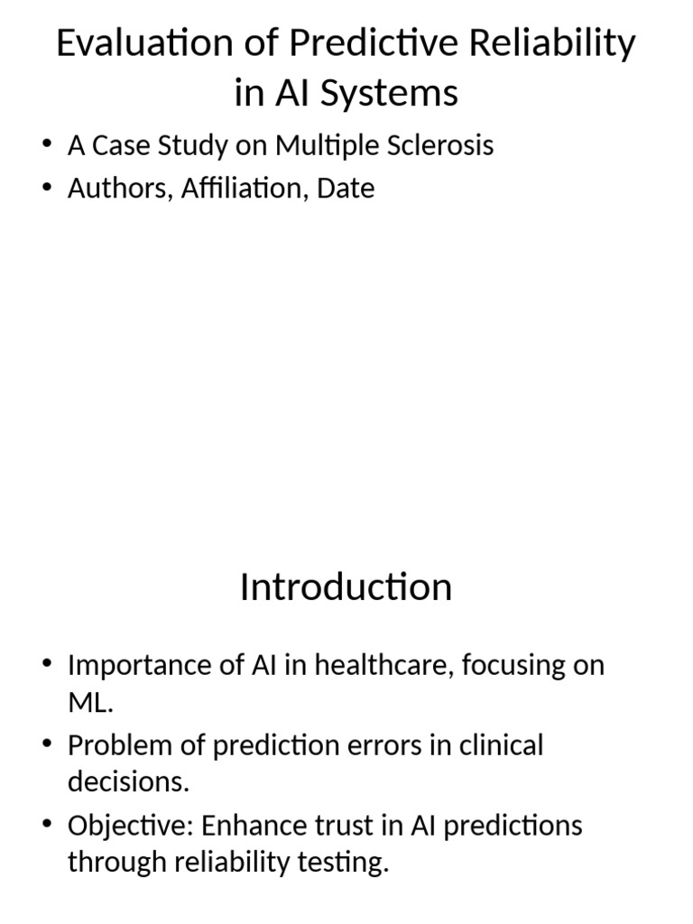 AI Predictive Reliability Presentation | PDF | Artificial Intelligence | Intelligence (AI ...