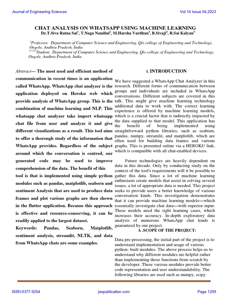 WhatsApp Chat Analysis Tool | PDF | Python (Programming Language ...