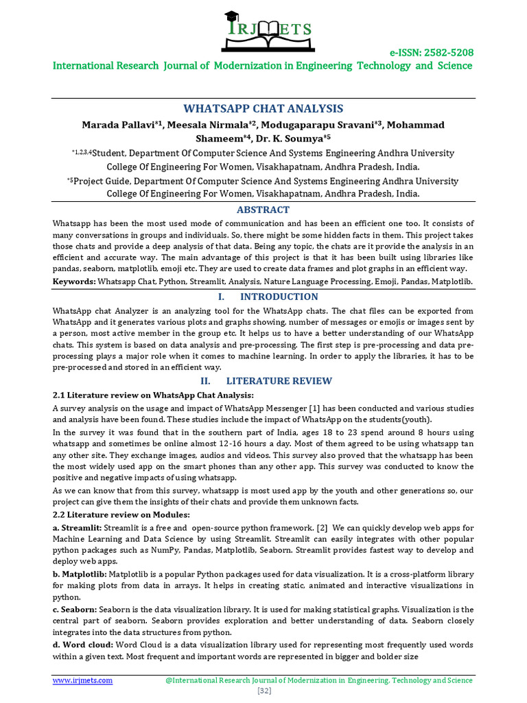 WhatsApp Chat Analysis Using Python | PDF | World Wide Web | Internet & Web