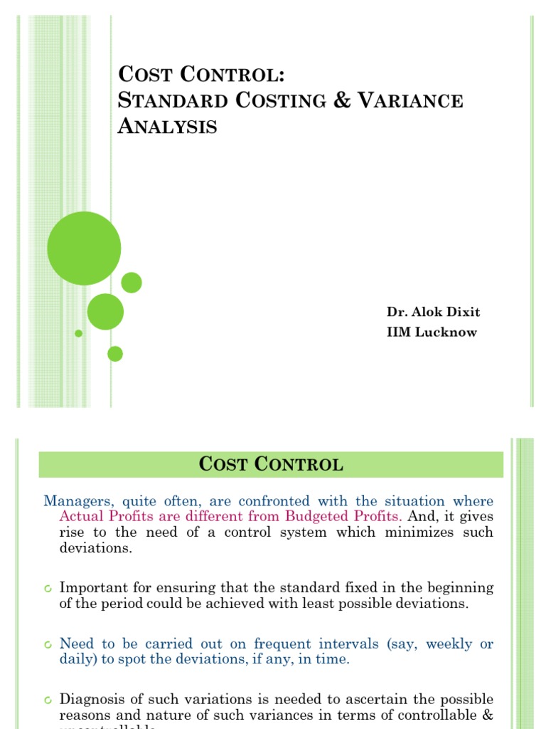 Variance Analysis | PDF | Cost Accounting | Variance