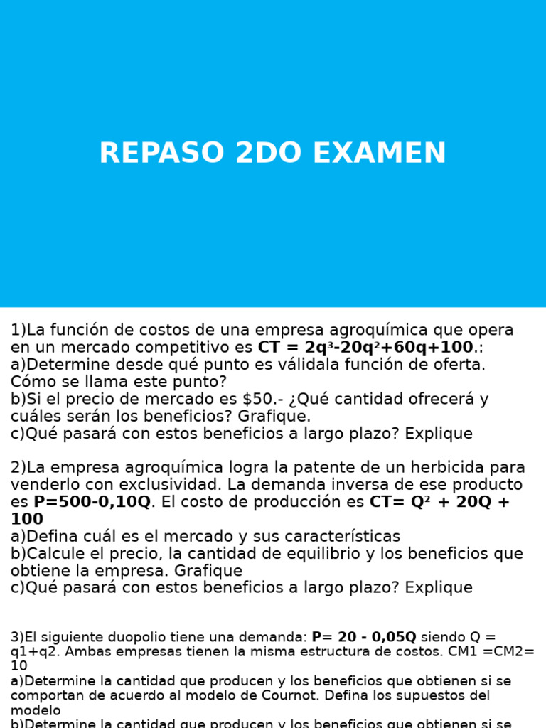 Repaso 2do Examen | PDF