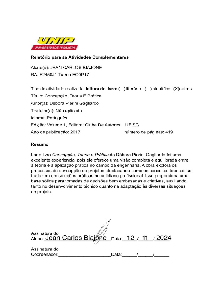 Relatorio Livro | PDF