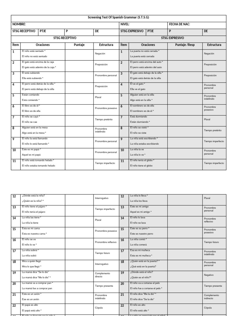 STSG R e | PDF | Pronombre | Sintaxis