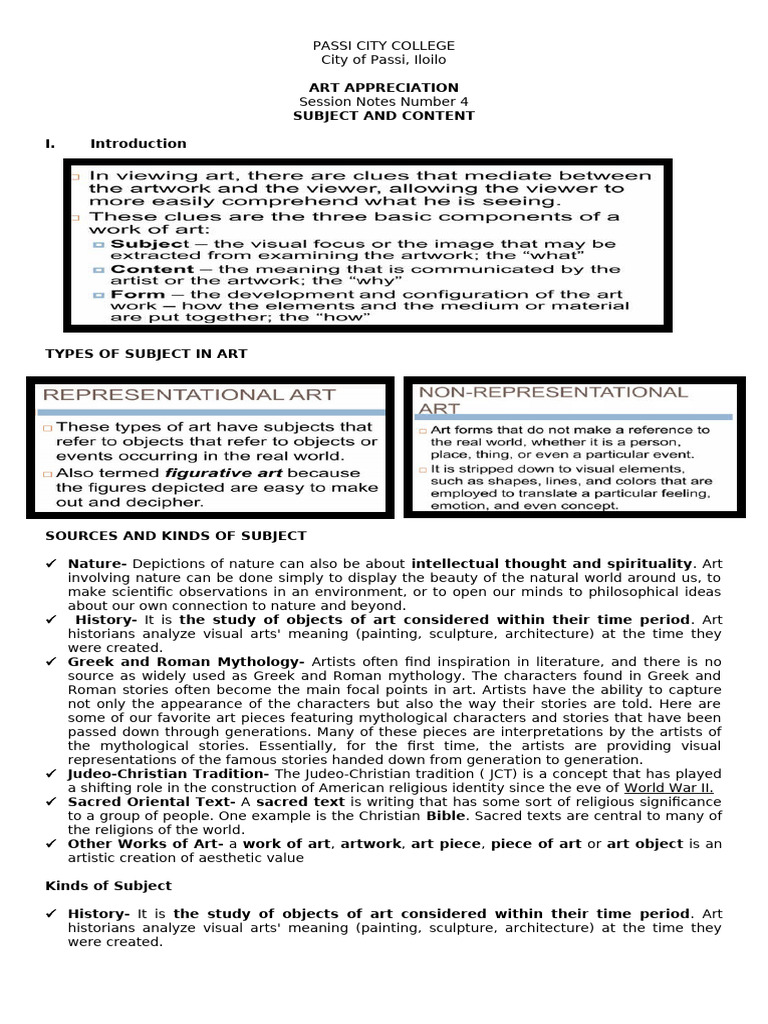 Art Appreciation Session Note No.4 | PDF | Paintings | Still Life