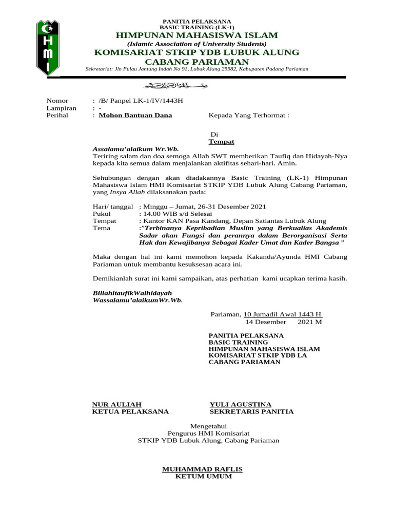 Surat Latihan Kader 1 | PDF