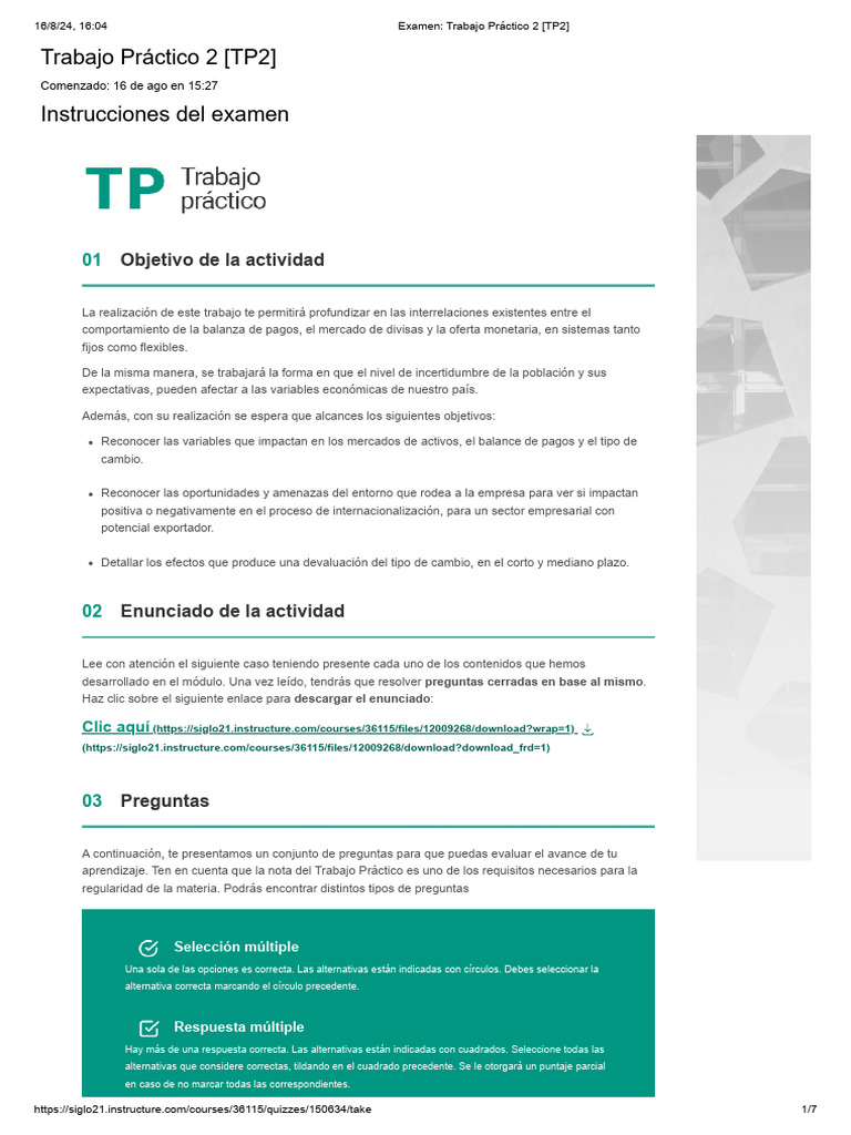 Examen - Trabajo Práctico 2 (TP2) - 85% | PDF | Tipo de cambio | Inflación