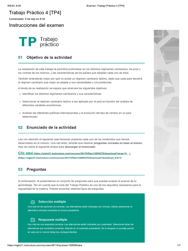 Examen - Trabajo Práctico 4 (TP4) - 90% | PDF | Tipo de cambio | Unión Económica Y Monetaria De ...