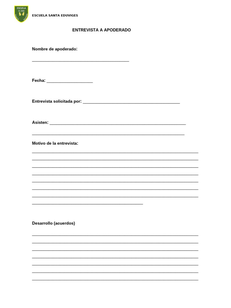 Entrevista A Apoderado | PDF
