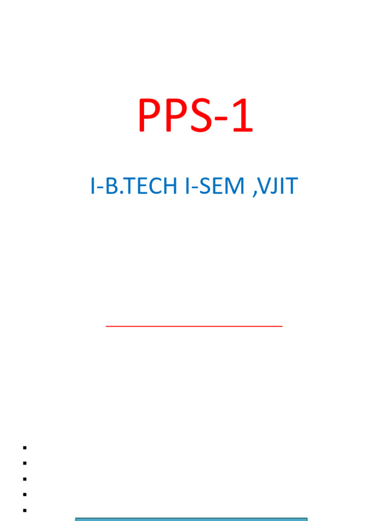 PPS-1 Unit - 1 | PDF | Computer Data Storage | Integer (Computer Science)