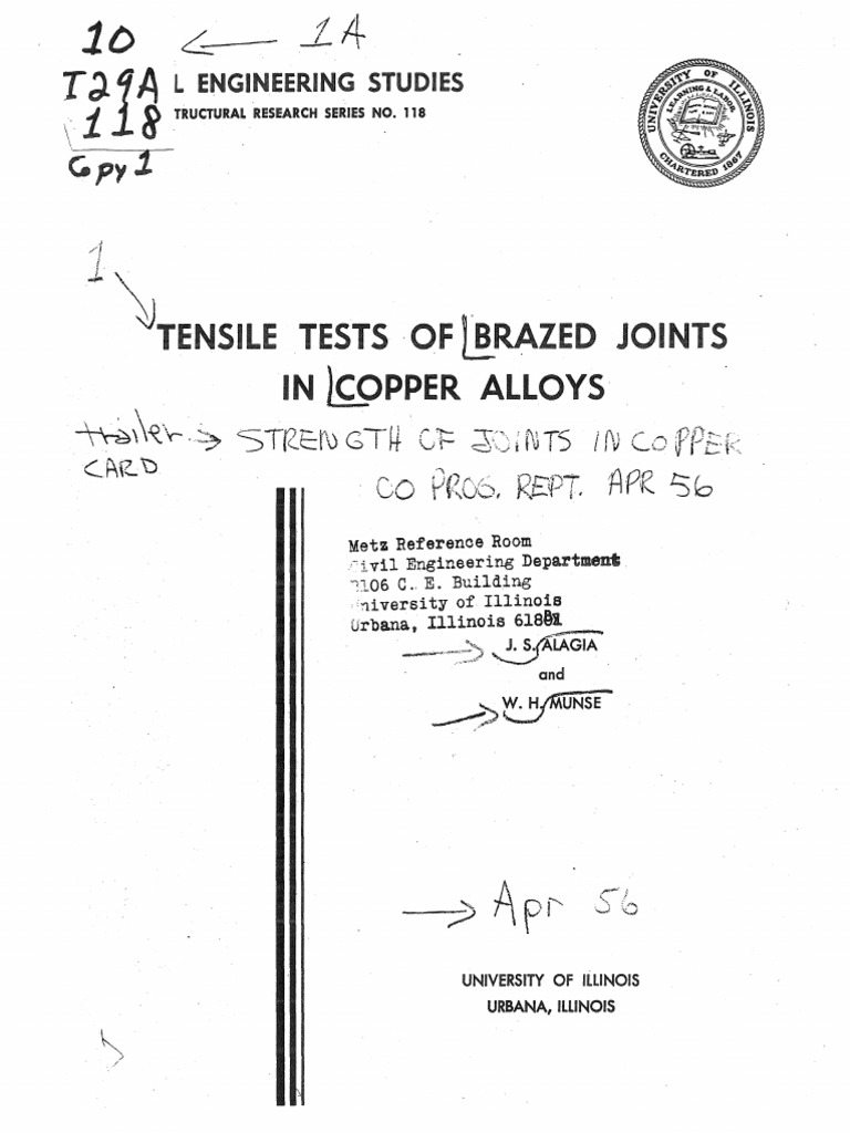 Tensile Strength of Brazed Copper Joints | PDF | Secondary Sector Of ...