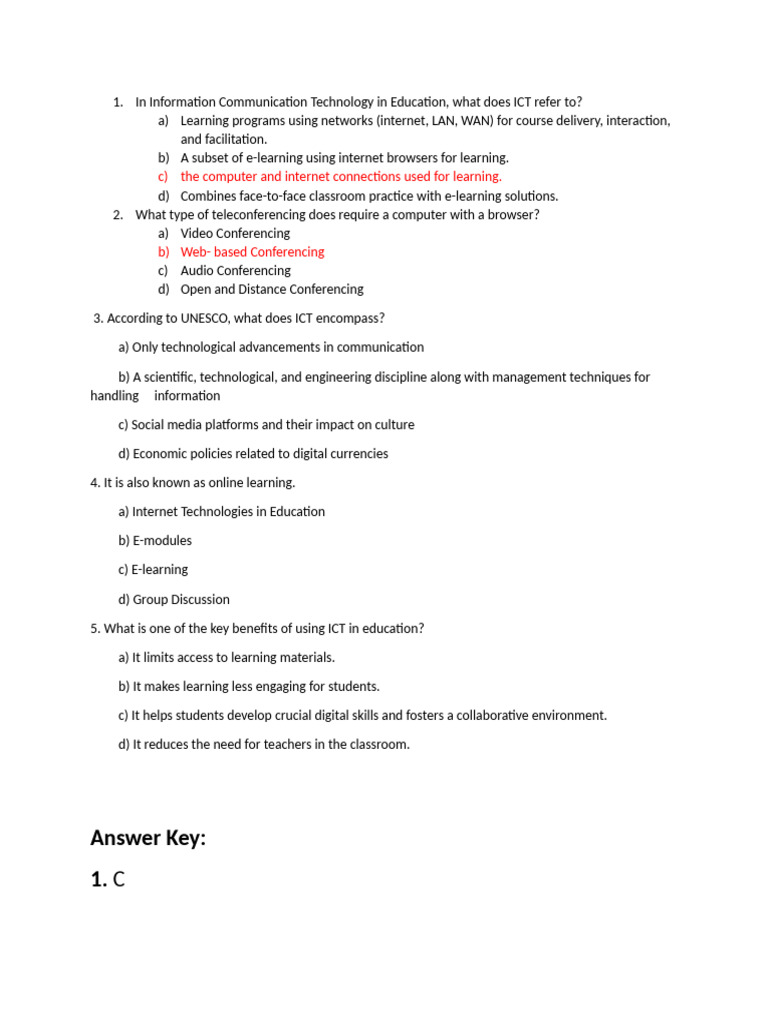 It For Education Questionnaire | PDF | Art | Technology & Engineering