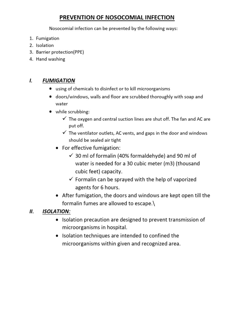 Preventing Nosocomial Infections Guide | PDF | Hand Washing | Hospital ...