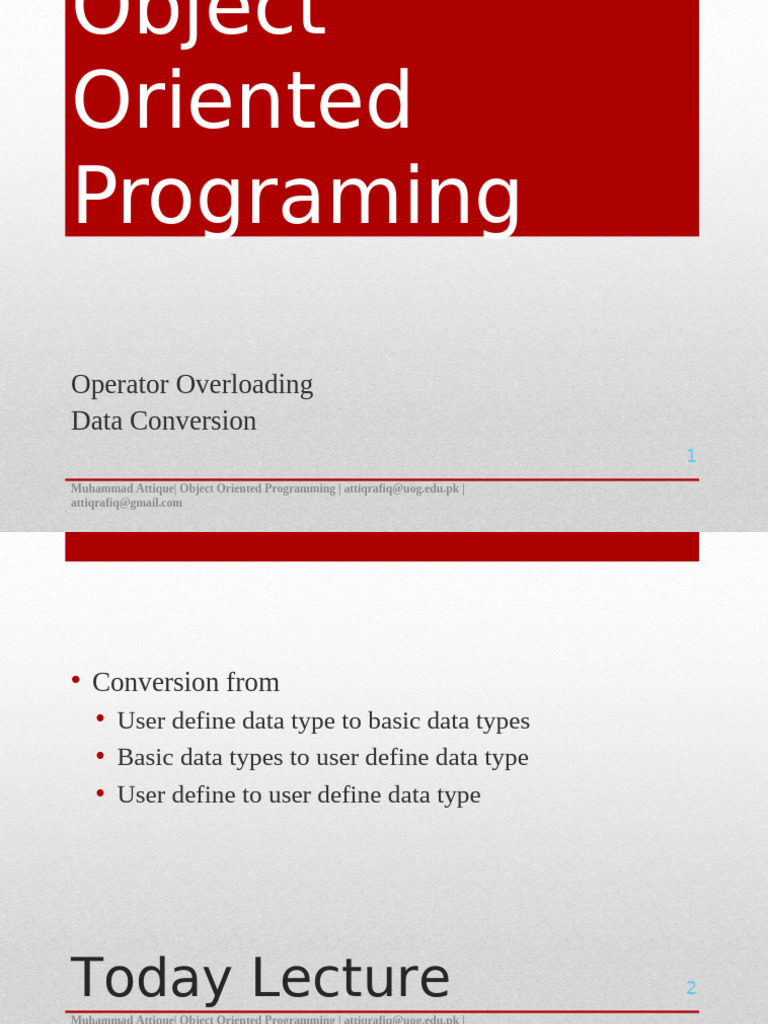 8 - Operator Overloading - Casting | PDF | Computer Science | Programming Paradigms