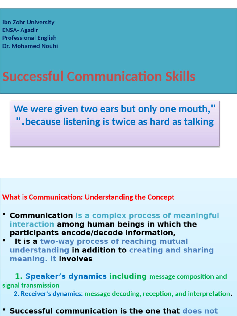 Successful Communication Skills | PDF | Communication | Experience