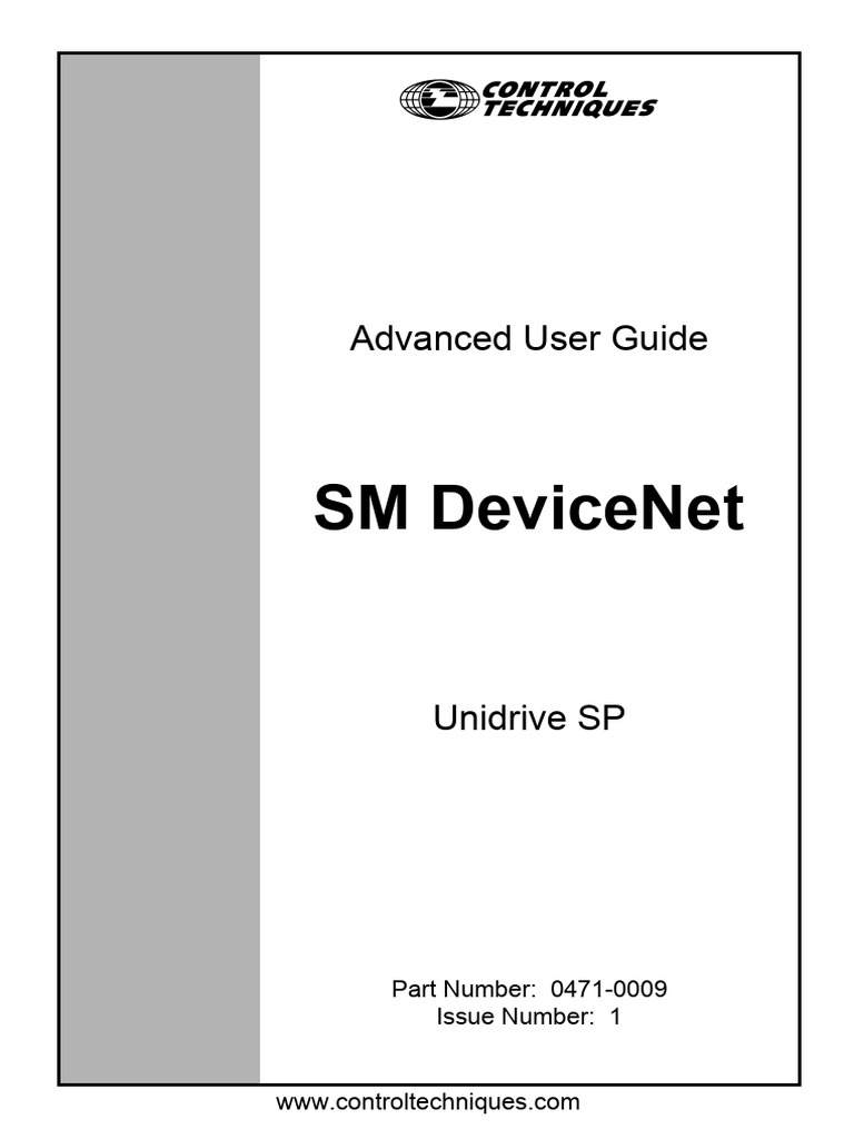 Control Techniques Unidrive SP SM DeviceNet Advanced User Guide Issue1 | PDF | Parameter ...