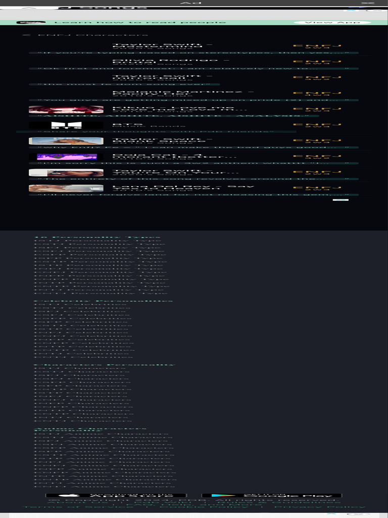 ENFJ Songs Essential ENFJ Playlist Saved by 100,000 ENFJ | PDF