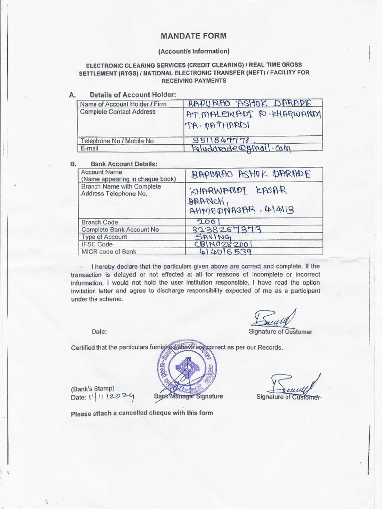 Bank Mandate - Merged | PDF