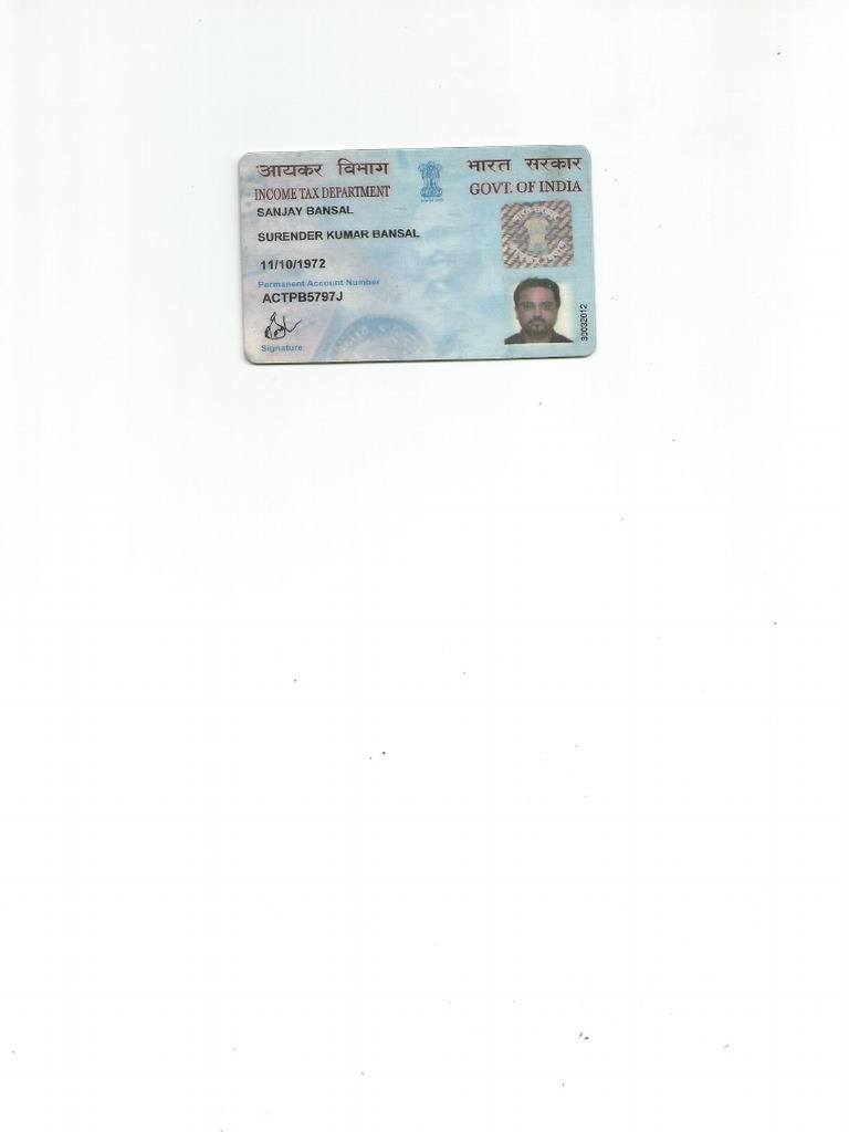 Pan Card Sanjay | PDF