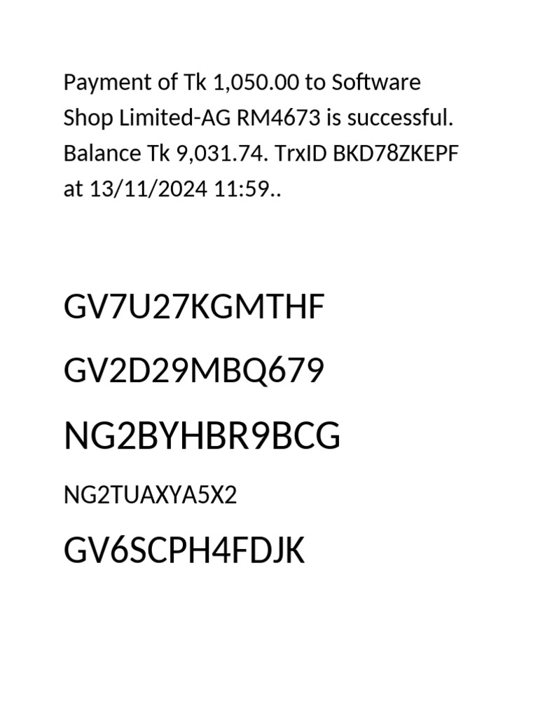 Payment of TK 1 | PDF | Finance & Money Management