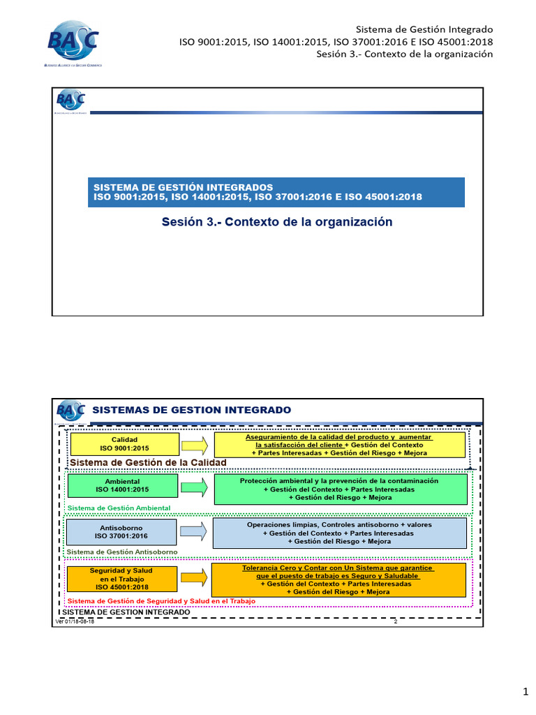 Sesion 3-BASC-SGI Contexto Exposicion | PDF | Calidad (comercial ...