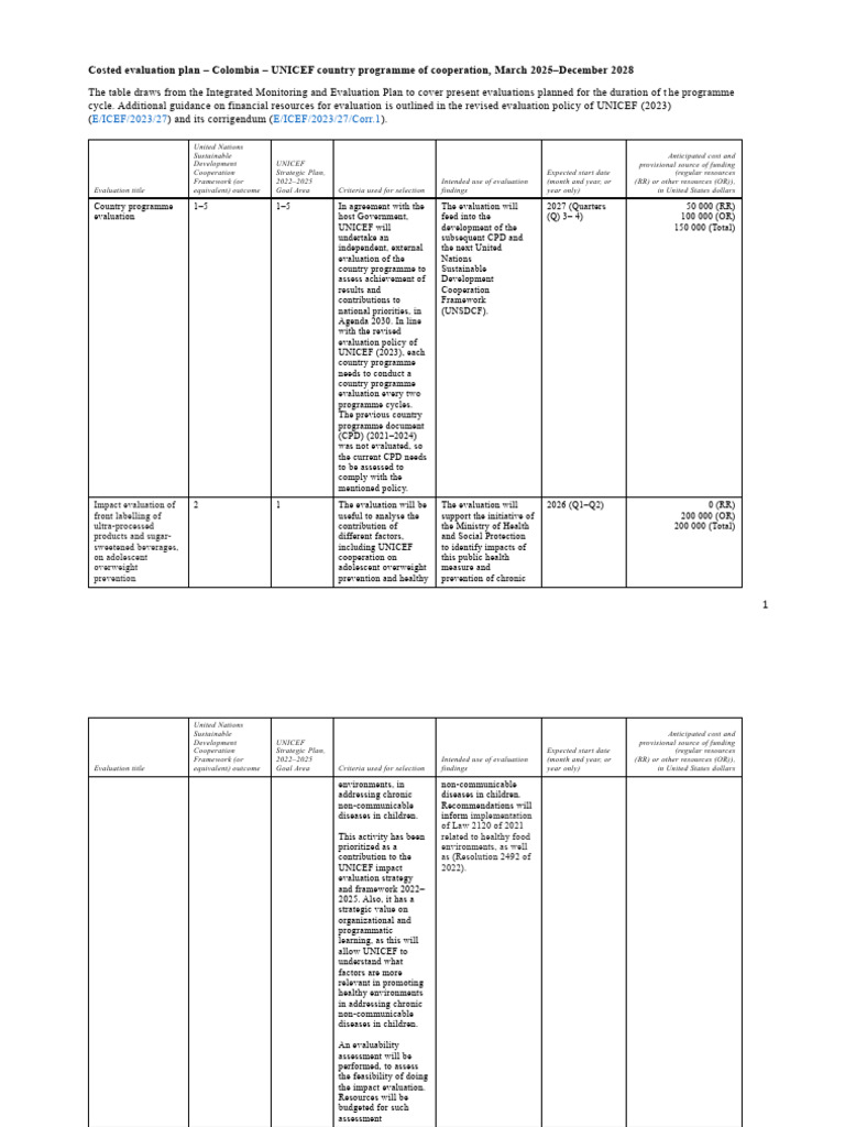 2025 PL3 Colombia CEP EN 2024 11 12 | PDF | Evaluation | Preventive Healthcare