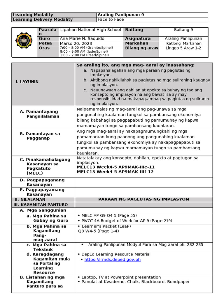 AP9 Linggo 5 Day 1-2 | PDF