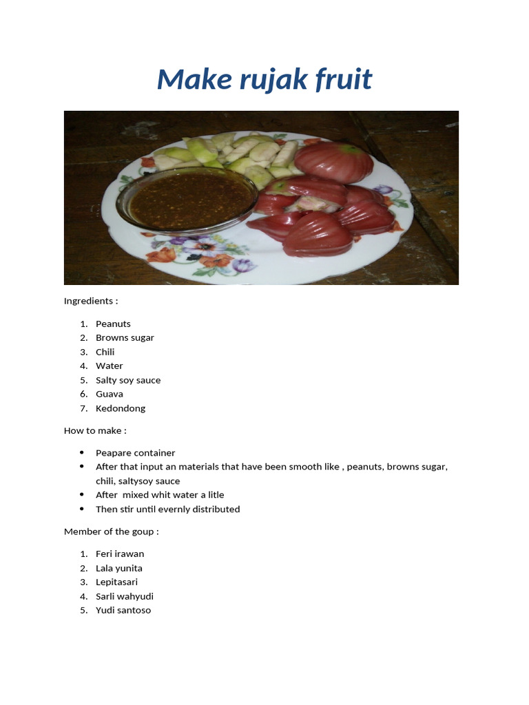 Make Rujak Fruit | PDF
