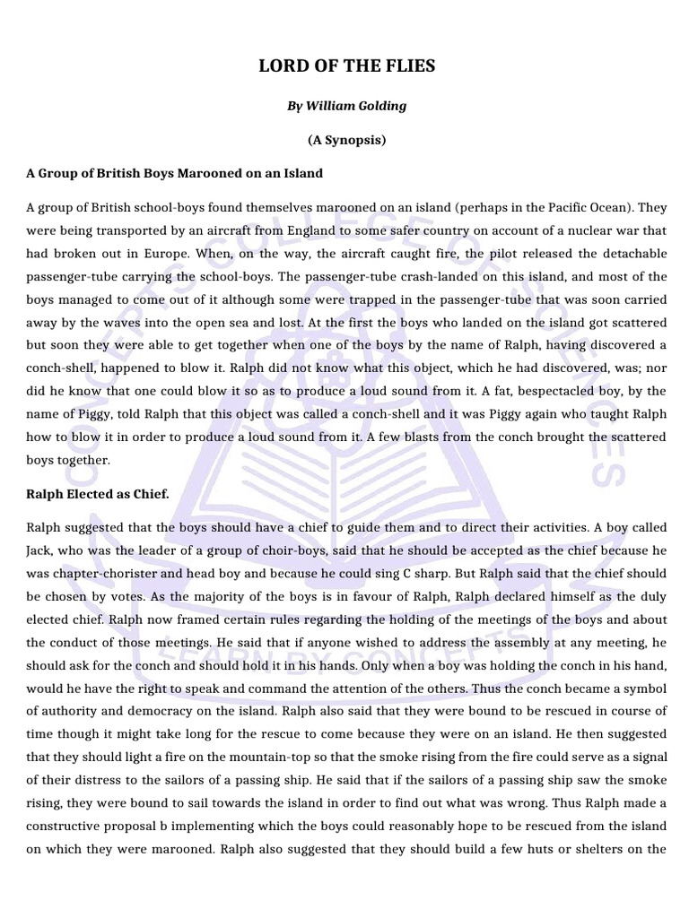 Lord of The Flies - Summary | PDF