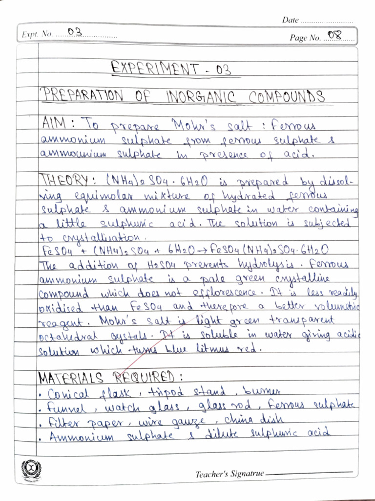 Chemistry Practical Lab Part - 2 | PDF | Chemical Substances