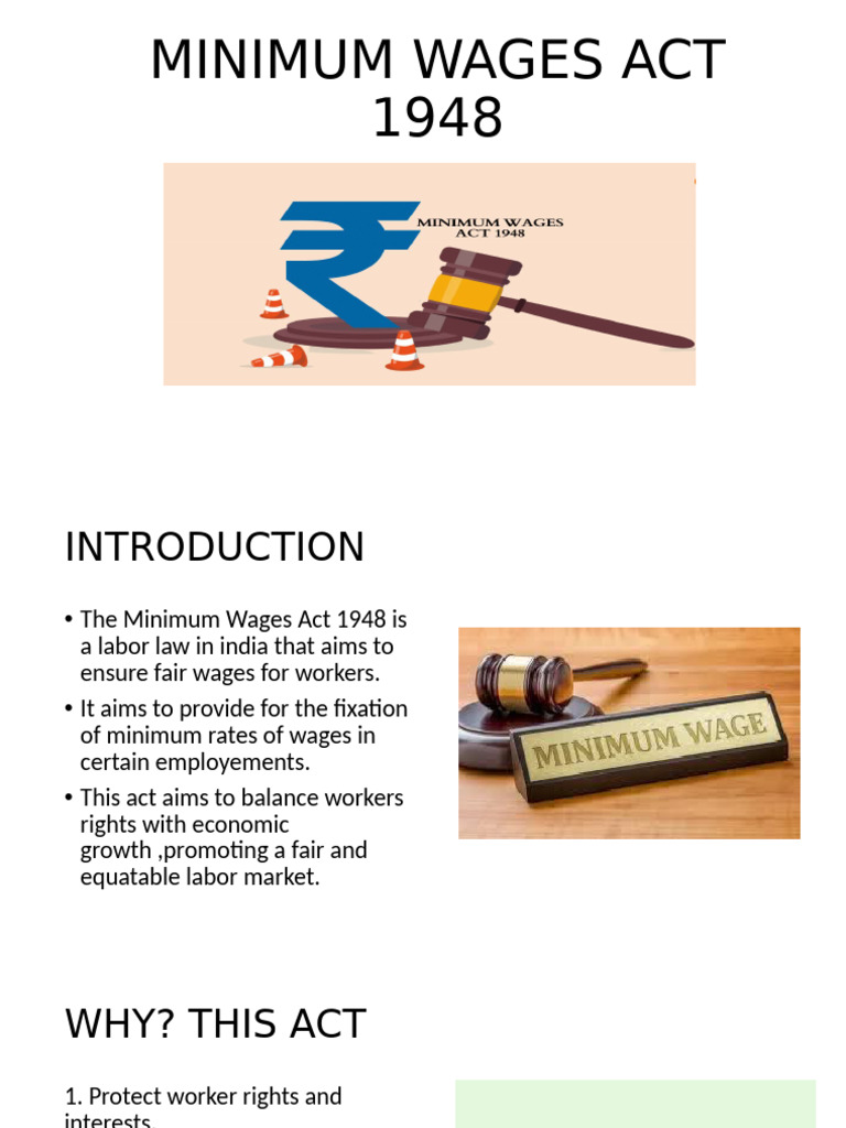 Minimum Wages Act 1948 | PDF | Employment | Overtime