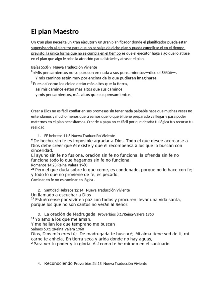 El Plan Maestro | PDF | Creencia religiosa y doctrina