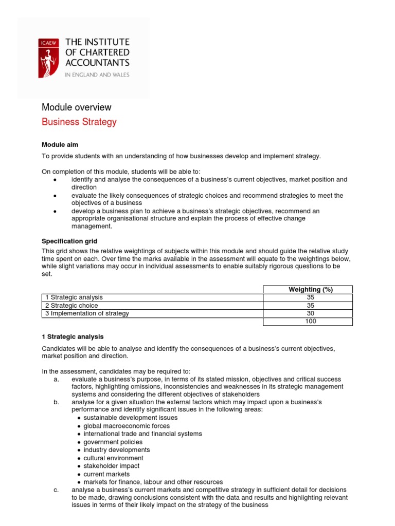 Business Strategy Module | PDF | Cost Of Capital | Strategic Management