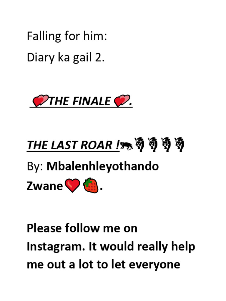 Diary Ka Gail 2 The Finale. THE LAST ROAR - 092553 | PDF