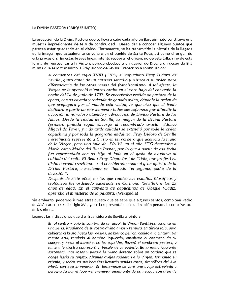 Divina Pastora | PDF | Historia | Clásicos