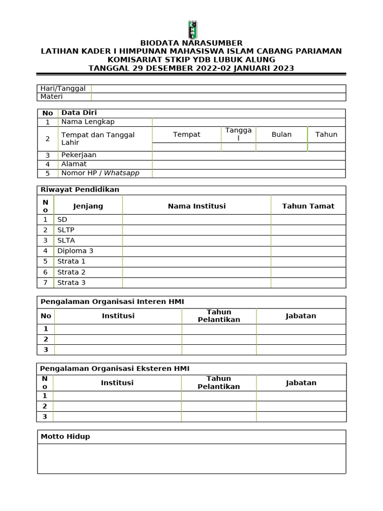 Biodata Narasumber | PDF