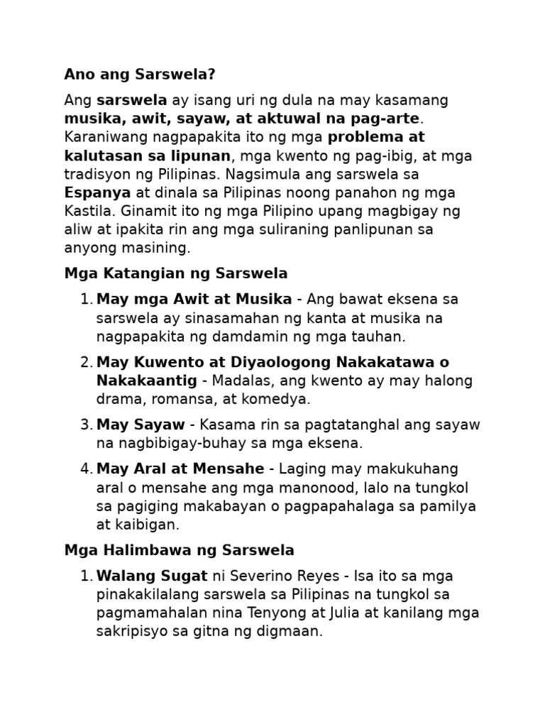 Sarswela | PDF