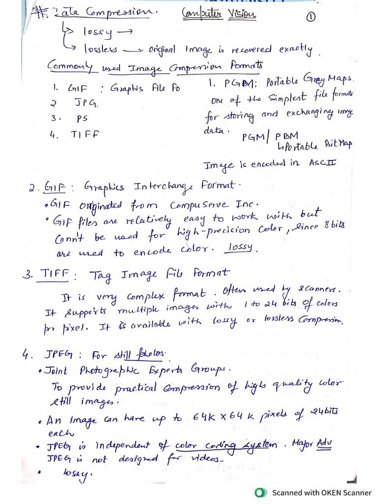 Computer Vision Data Compression | PDF