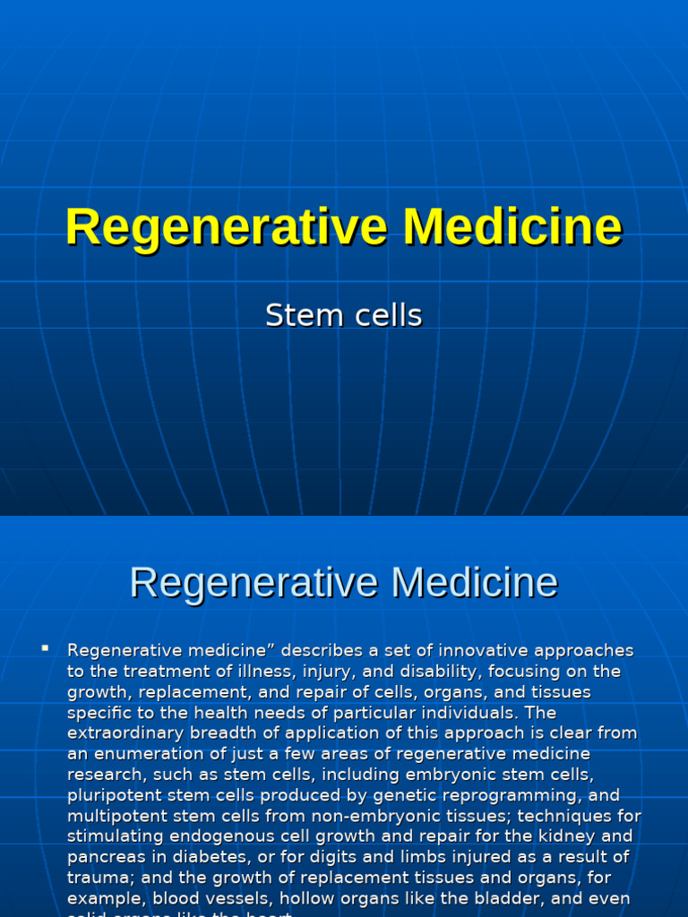 Regenerative Medicin - 2 | PDF | Embryonic Stem Cell | Stem Cell