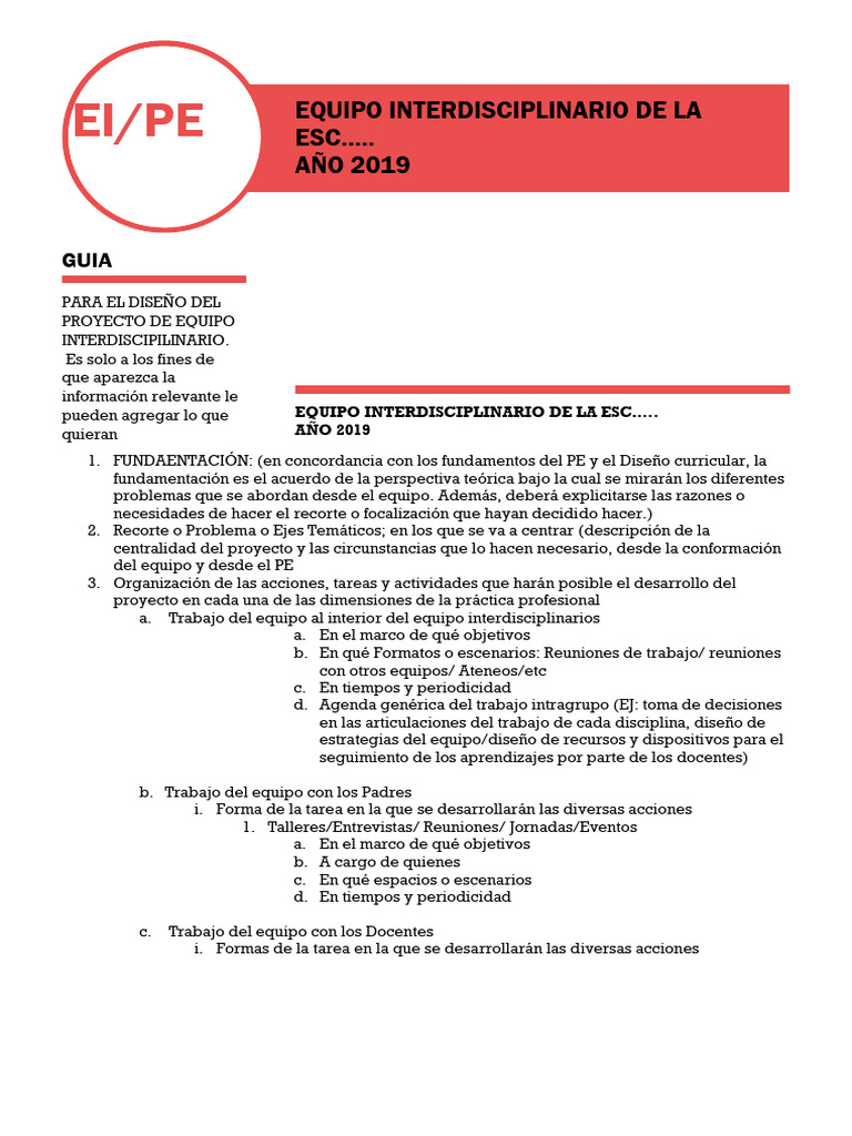 Gui para El Proyecto Equipo Interdisc | PDF | Diseño | Aprendizaje