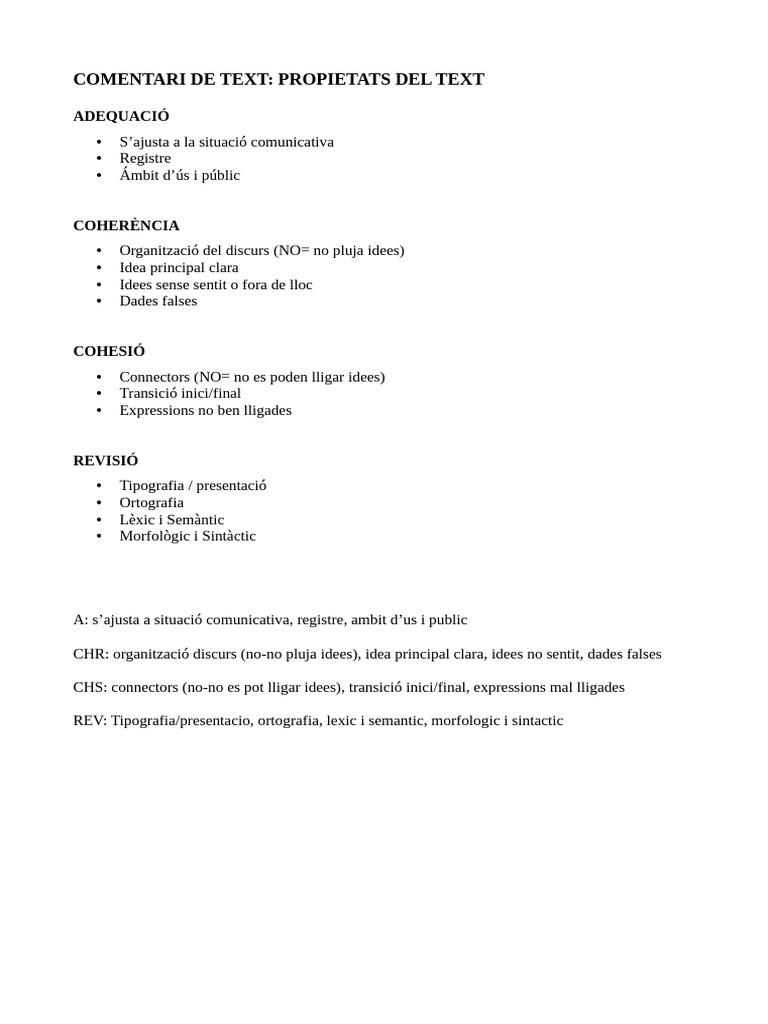 Estructura Comentaris Català | PDF