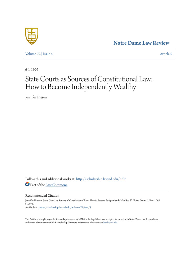 State Courts As Sources of Constitutional Law - How To Become Inde ...