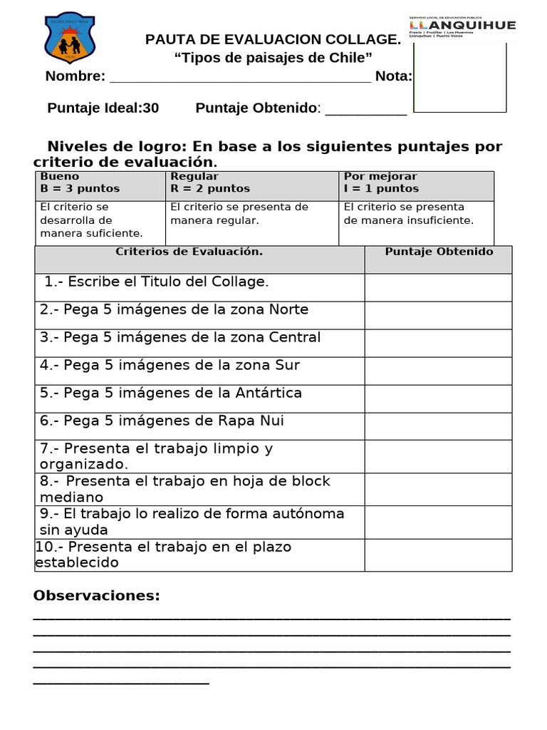 Pauta Collage | PDF | Métodos y materiales de enseñanza